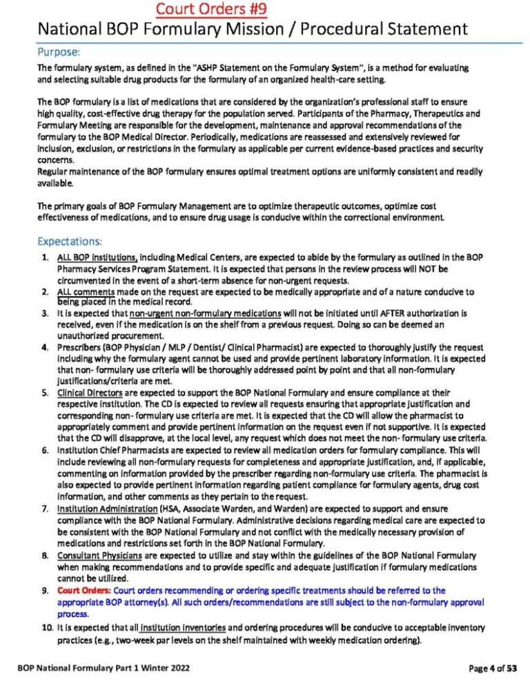 FEDERAL COURTS & BOP NEWS YOU CAN USE. - PHYSICIAN BOP-Prison CONSULTANTS