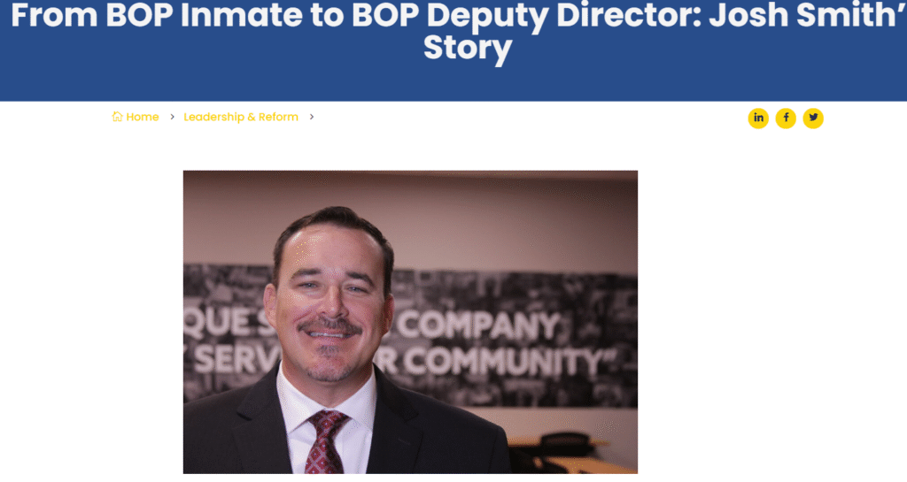 JOSHUA SMITH: FROM PARDONED FELON TO DEPUTY DIRECTOR OF THE BOP ...