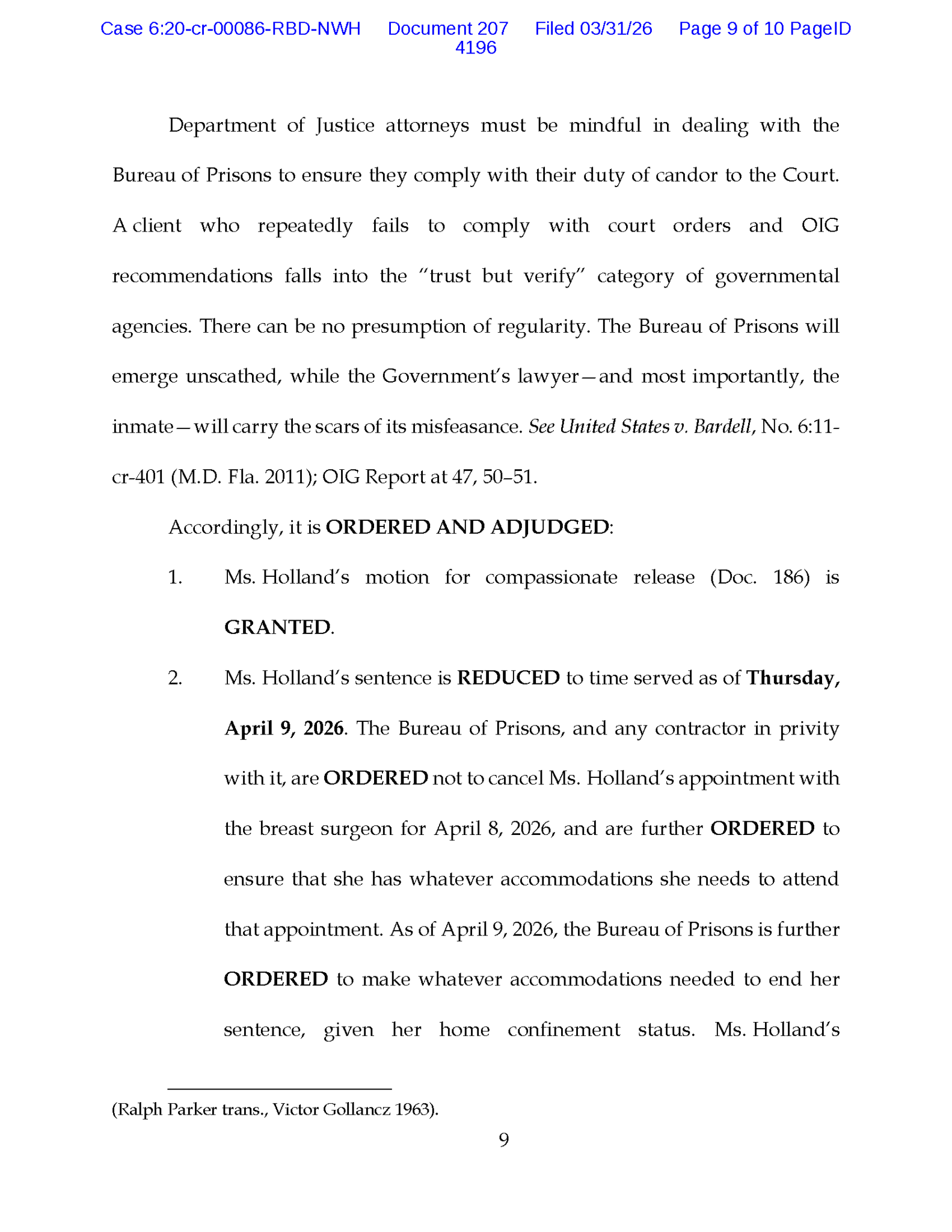 FEDERAL COURTS & BOP NEWS YOU CAN USE. - PHYSICIAN BOP-Prison CONSULTANTS