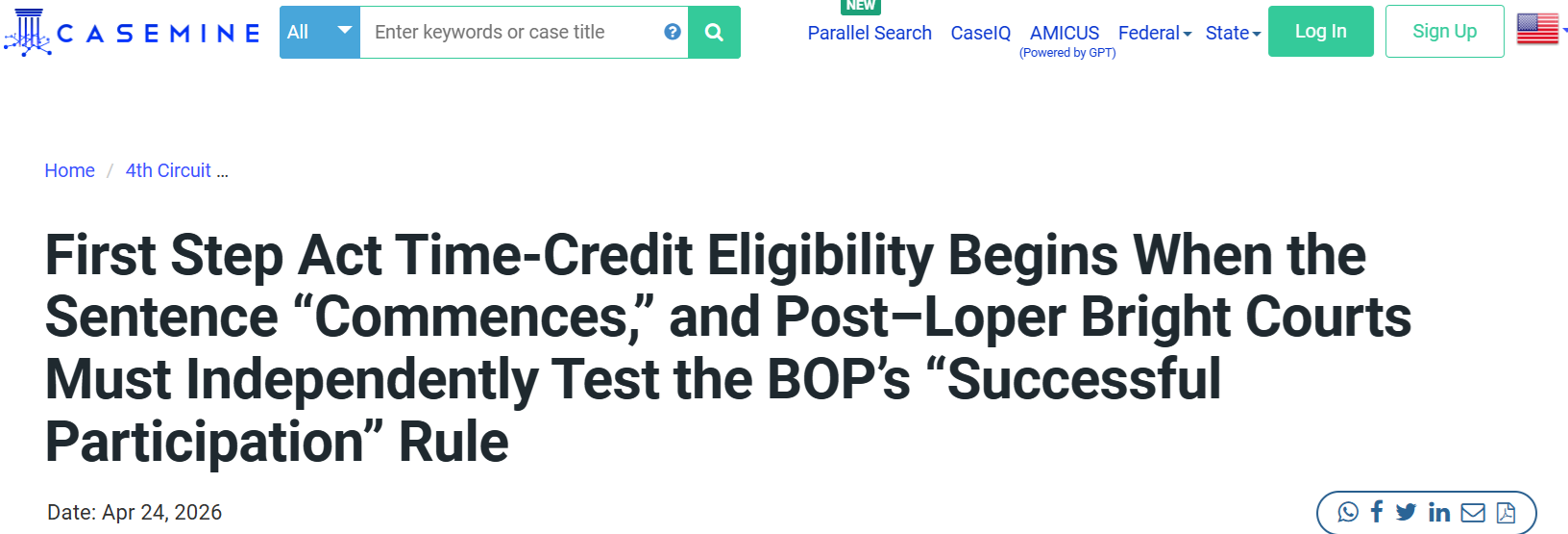 FEDERAL COURTS & BOP NEWS YOU CAN USE. - PHYSICIAN BOP-Prison CONSULTANTS